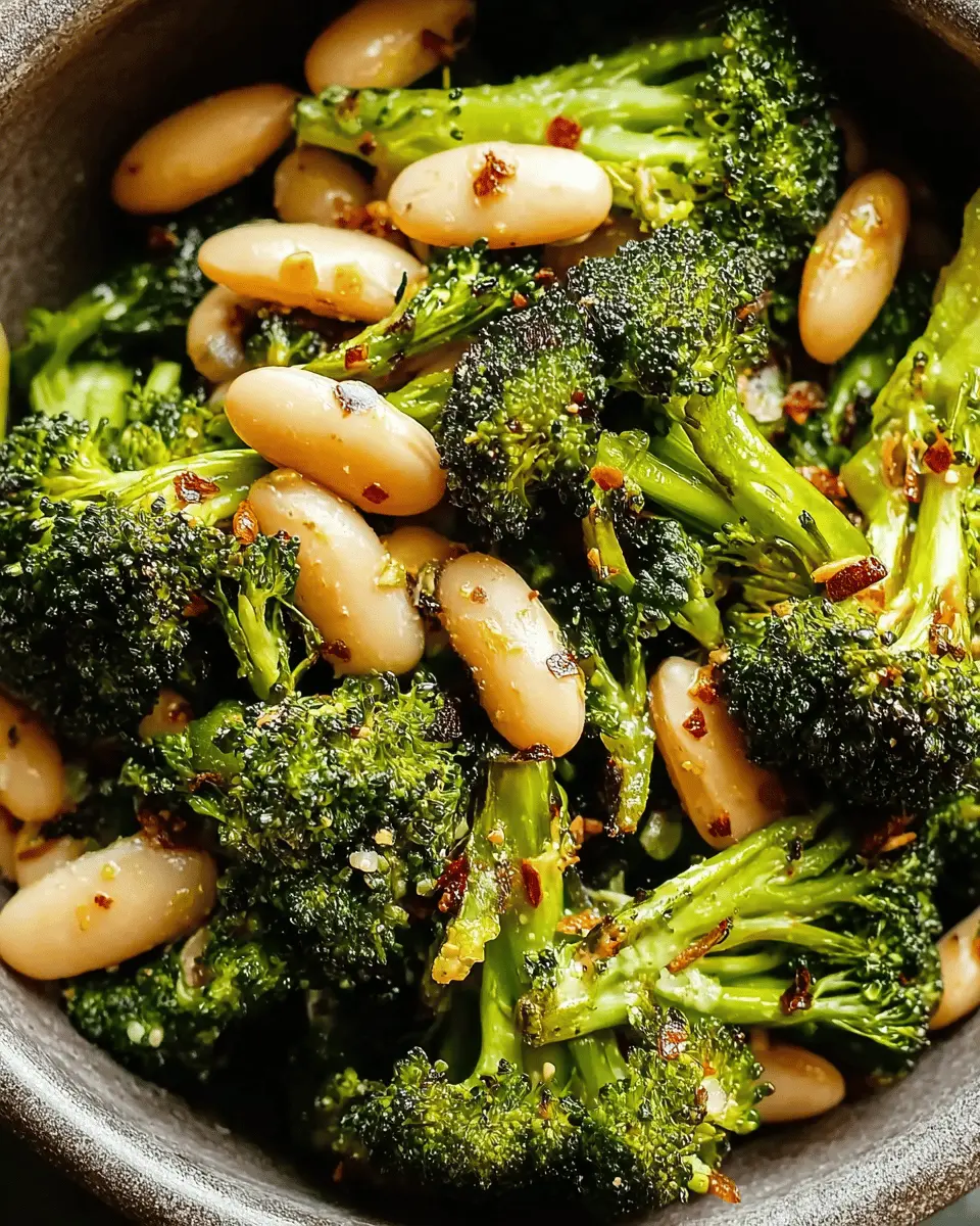 roasted broccoli and white beans